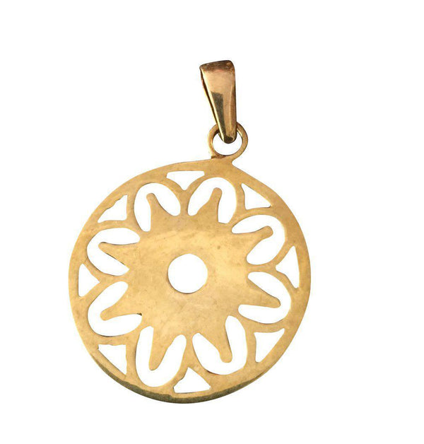 Brass Flower of Angkor Pendant - Temples and Markets